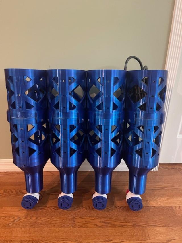 Modular tuna tubes: 4 bank (JUMBO with extenders) – Naughty Rooster Fishing